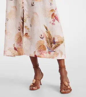 Zimmermann Ascension Floral Linen Midi Dress