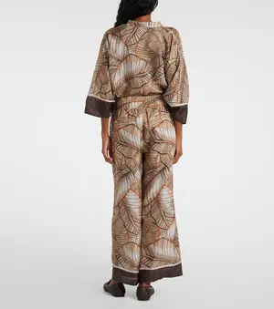Brunello Cucinelli Printed Silk Wide-leg Pants