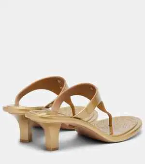 Versace Alia 55 Metallic Thong Sandals