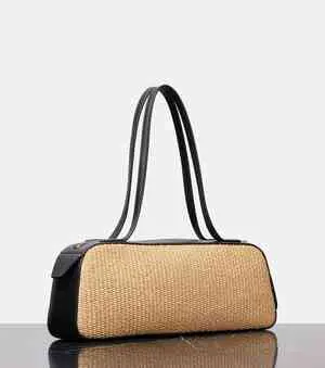 Khaite Simona Raffia Shoulder Bag - Beige