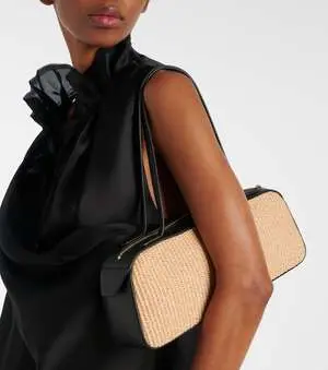 Khaite Simona Raffia Shoulder Bag - Beige
