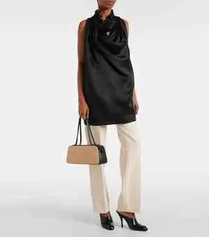 Khaite Simona Raffia Shoulder Bag - Beige