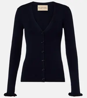 Valentino Garavani Ruffled Virgin Wool Cardigan