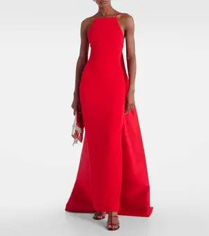 Solace London Ulla Caped Gown - Red