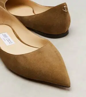 JIMMY CHOO Love Suede Ballet Flats - Green