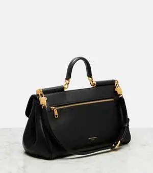 Dolce & Gabbana My Sicily Medium Leather Tote Bag - Black