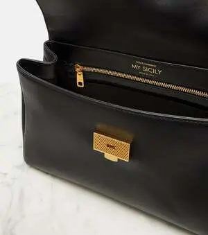 Dolce & Gabbana My Sicily Medium Leather Tote Bag - Black
