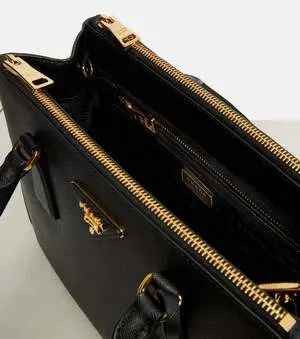 Prada Galleria Medium Leather Tote Bag - Black