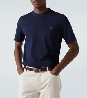 Brunello Cucinelli Logo Cotton Jersey T-shirt
