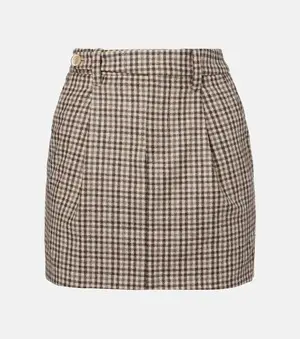 Brunello Cucinelli Checked Virgin Wool Flannel Miniskirt