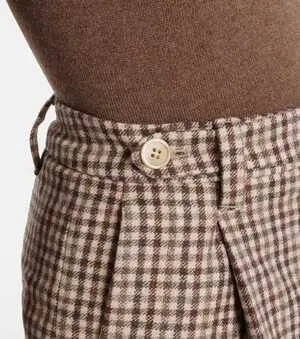 Brunello Cucinelli Checked Virgin Wool Flannel Miniskirt