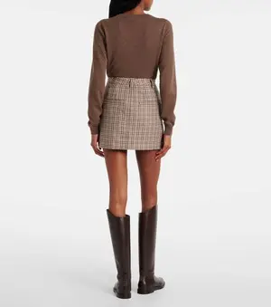 Brunello Cucinelli Checked Virgin Wool Flannel Miniskirt