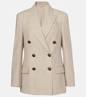 Brunello Cucinelli Wool And Cashmere Blazer - Beige