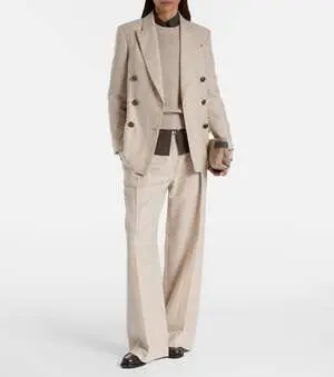 Brunello Cucinelli Wool And Cashmere Blazer - Beige