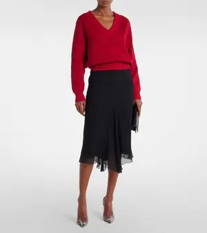 Victoria Beckham Ribbed-knit Cotton And Silk-blend Sweater