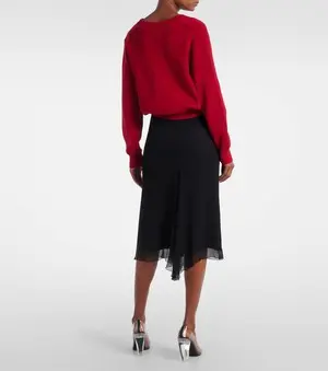 Victoria Beckham Ribbed-knit Cotton And Silk-blend Sweater