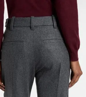 Brunello Cucinelli Pleated Virgin Wool Straight Leg Trousers