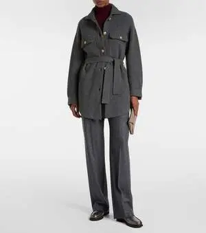 Brunello Cucinelli Pleated Virgin Wool Straight Leg Trousers