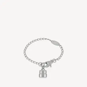 Balenciaga Nano Bb Pendant Chain Bracelet - Silver
