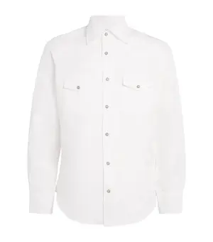 ELEVENTY Eleventy Linen-Cotton Texas Shirt