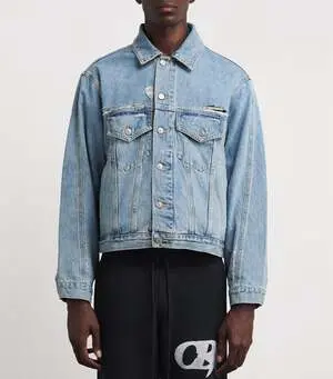 COLE BUXTON Distressed Denim Trucker Jacket