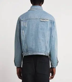 COLE BUXTON Distressed Denim Trucker Jacket