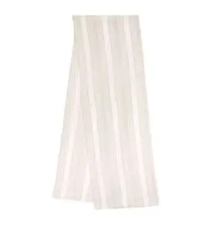 Eleventy Linen-blend Stripe Scarf - Ivory
