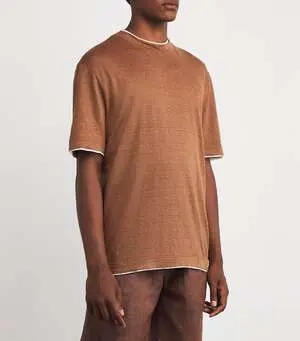 Eleventy X Linen Layered T-shirt