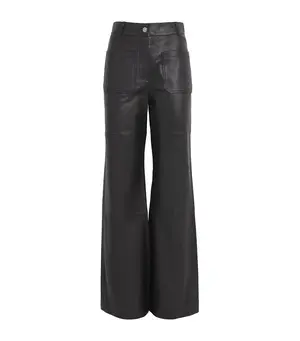 Victoria Beckham Alina Leather Wide-leg Trousers