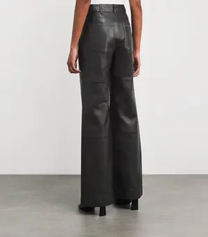 Victoria Beckham Alina Leather Wide-leg Trousers
