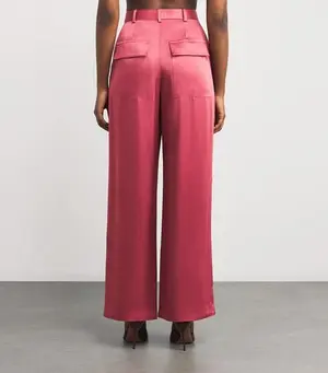 Lapointe Satin Pleated Wide-leg Trousers