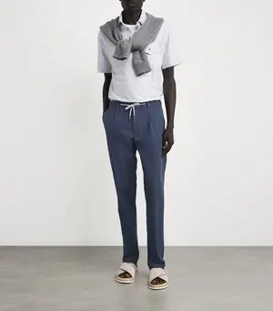 Eleventy Garment-dyed Twill Trousers