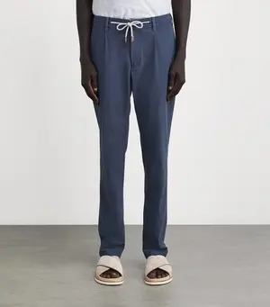 Eleventy Garment-dyed Twill Trousers