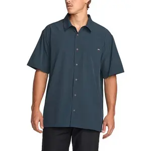 BILLABONG Surftrek Print Short Sleeve Button-up Shirt Navy