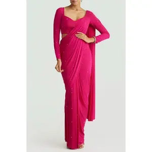 HOLICHIC Beaded Sari - Pink
