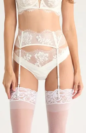 Hunkemoller Tiah Lace Garter Belt - Snow White