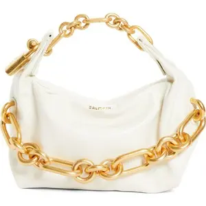 Balmain Mini Sync Leather Top Handle Bag - Cream