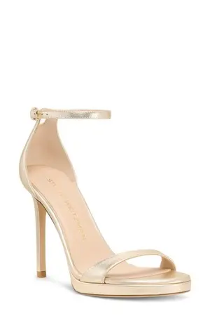 STUART WEITZMAN Nudist Platform Sandal - Light Gold