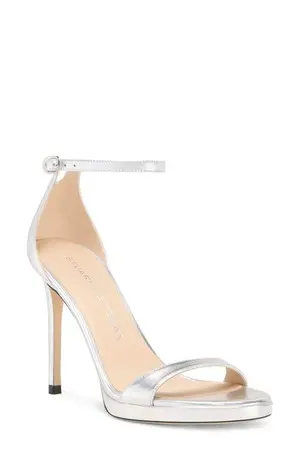 STUART WEITZMAN Nudist Platform Sandal - Silver