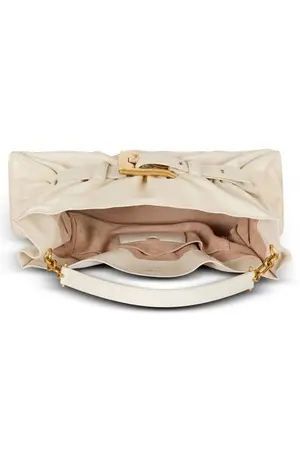 Balmain Anthem Leather Tote - Cream