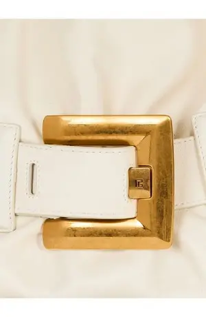 Balmain Anthem Leather Tote - Cream