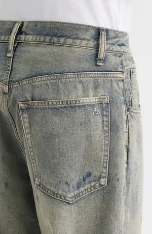 Rag & Bone Splatter Baggy Straight Leg Jeans
