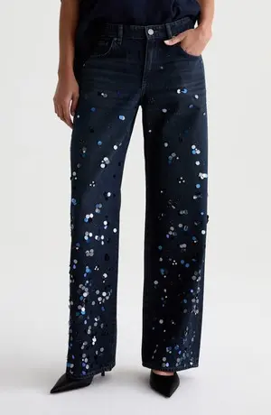 Ag Adria Low Rise Wide Leg Jeans - Flashlight