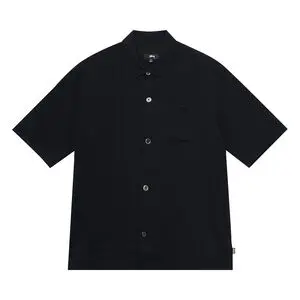 StÜssy Boxy Crinkled Shirt - Black