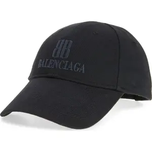 Balenciaga Nano Logo Embroidered Baseball Cap - 1002 Faded Black