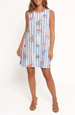 PETAL & PUP Zoe Stripe Vacation Print Mini Dress - Esme