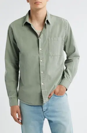 ALEX CRANE Pac Organic Cotton Button-up Shirt - Jade
