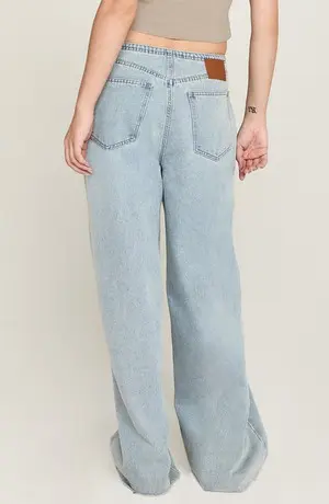 UNPUBLISHED Reece Raw Hem Wide Leg Jeans