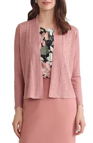 KASPER Dolman Knit Cardigan Sweater - Tearose