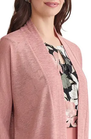 KASPER Dolman Knit Cardigan Sweater - Tearose